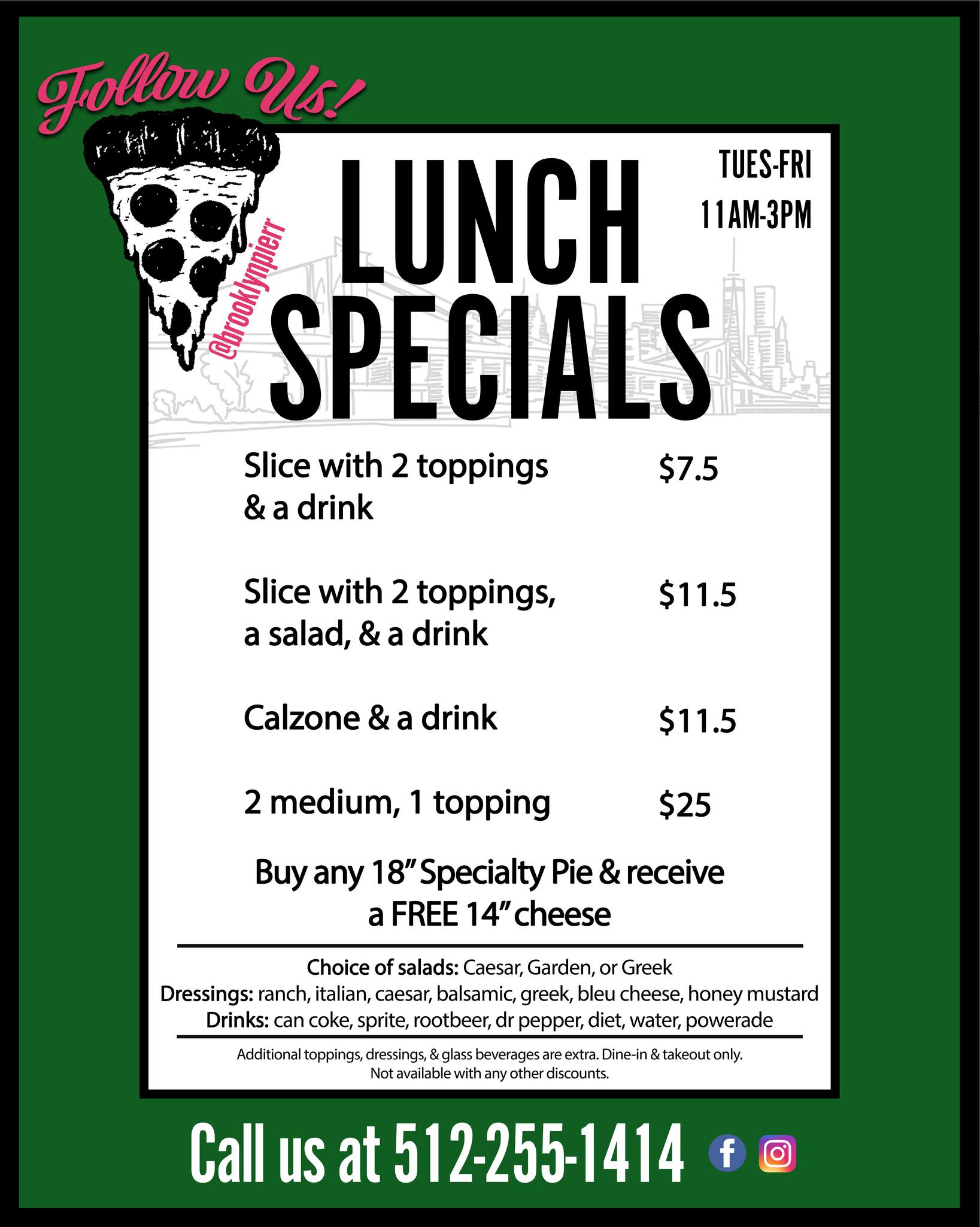 Lunch Specials | Original Brooklyn Pie Co.